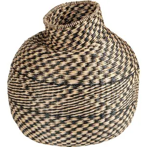 STORIED HOME Decorative Hand-woven Seagrass Vase - Natural