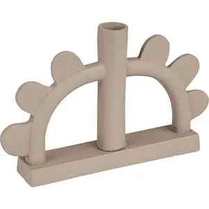 STORIED HOME Scalloped Taper Candleholder - White