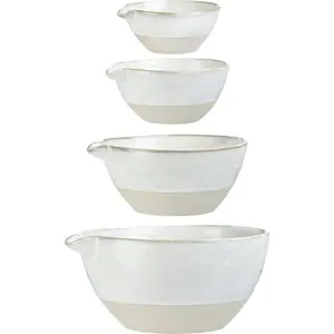 STORIED HOME Stoneware Batter Bowls - White