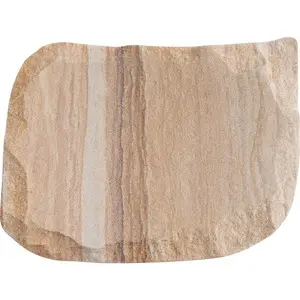 STORIED HOME Rainbow Sandstone Soap Dish With Raw Edge - Natural