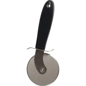 STORIED HOME 8 Inches Stainless Steel Pizza Cutter With Walnut Handle - Black