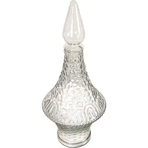 STORIED HOME 2-quart Embossed Glass Decanter With Glass Stopper - Clear