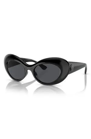 Versace 52mm Oval Sunglasses - Black