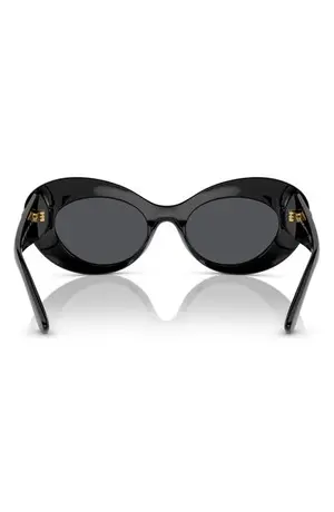 Versace 52mm Oval Sunglasses - Black
