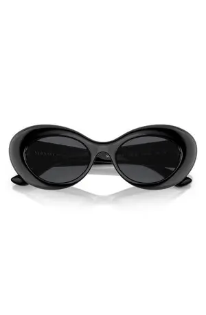 Versace 52mm Oval Sunglasses - Black