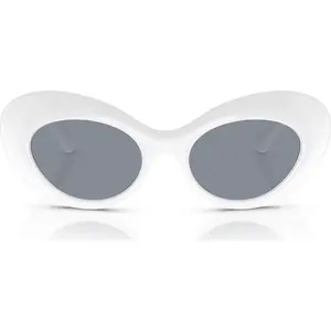 Versace 52mm Oval Sunglasses - White