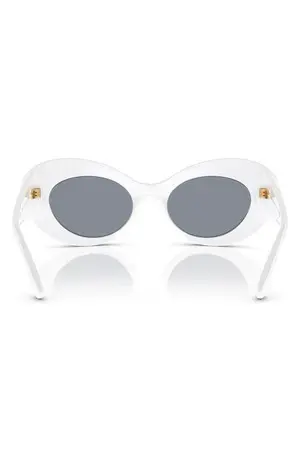 Versace 52mm Oval Sunglasses - White