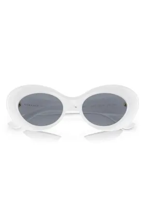 Versace 52mm Oval Sunglasses - White