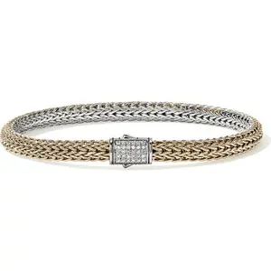 John Hardy Icon Reversible Bracelet With Diamonds - Silver And Gold