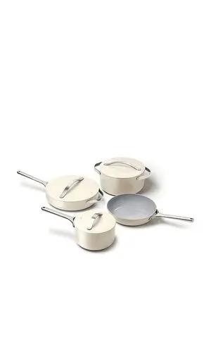 CARAWAY 12 Piece Non-toxic Ceramic Non-stick Cookware Set - Cream