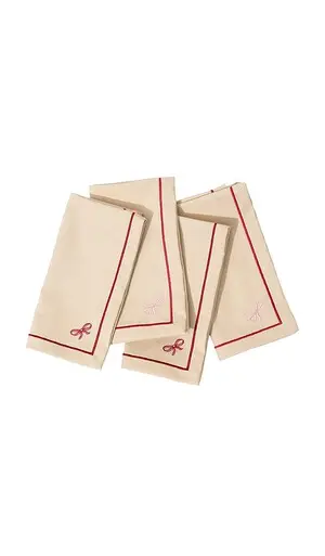 FRASIER STERLING Bows Dinner Napkins Set Of 4 In Cream - N,a