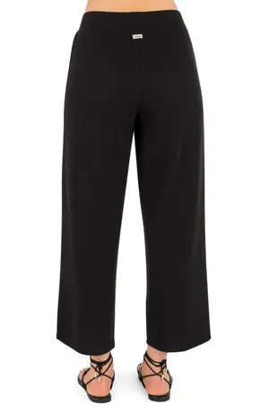Hurley Positano Rib Ankle Wide Leg Pants - Black