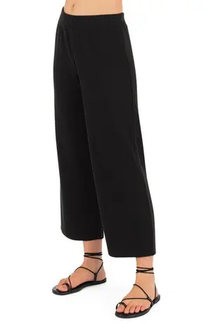 Hurley Positano Rib Ankle Wide Leg Pants - Black