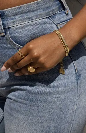 MIRANDA FRYE Kennedy Frozen Link Ring - Gold