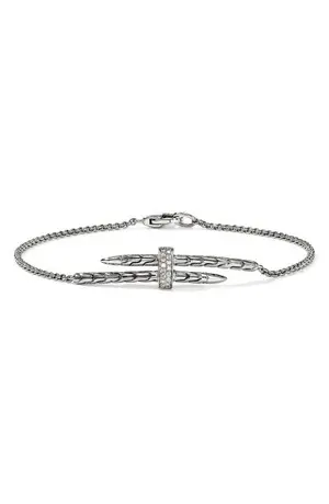 John Hardy Spear Station Diamond Bracelet - Silver