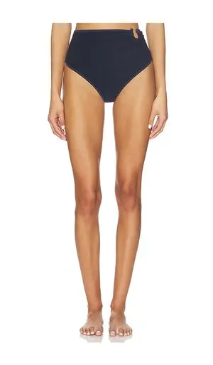 Johanna Ortiz Terry Susurro Del Agua Bikini Bottom - Navy
