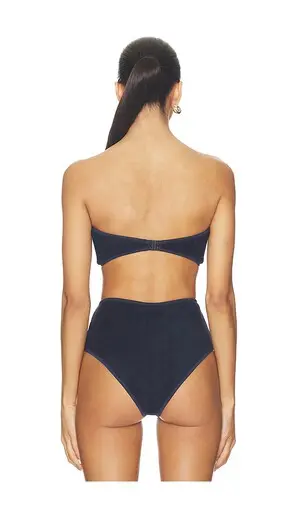 Johanna Ortiz Terry Seawaters Bikini Top - Navy