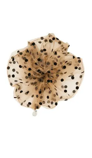 LELET NY Juliette Polka Dot Scrunchie - Ivory Polka Dot