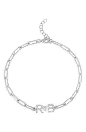 SHYMI Pavé Initial Heart Bracelet Silver