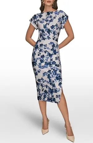 Donna Karan New York Floral Sheath Midi Dress