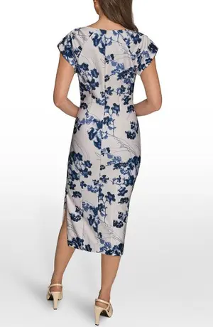 Donna Karan New York Floral Sheath Midi Dress