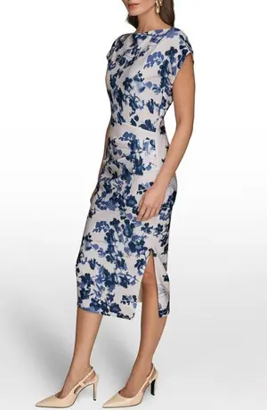 Donna Karan New York Floral Sheath Midi Dress