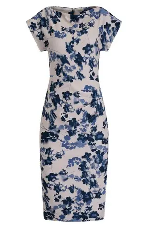 Donna Karan New York Floral Sheath Midi Dress