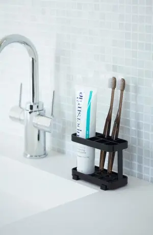 YAMAZAKI Toothbrush/toothpaste Stand - Black