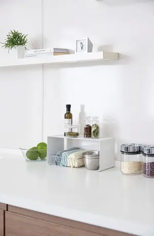 YAMAZAKI Stackable Countertop Shelf - White