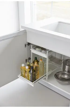 YAMAZAKI 2-tier Pull Out Shelf - White