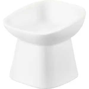 YAMAZAKI Tilted Pet Food Bowl - White