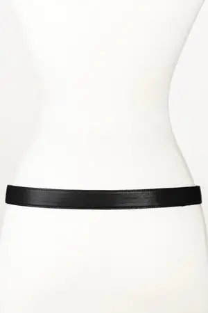 RAINA BELTS Round Gold Medallion Buckle Leather Belt
