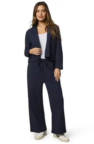 Splendid Matilda Wide Leg Terry Pants - Navy Blue