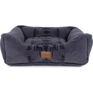 Pendleton High Pile Fleece Kuddler Dog Bed - Harding Tonal Gray