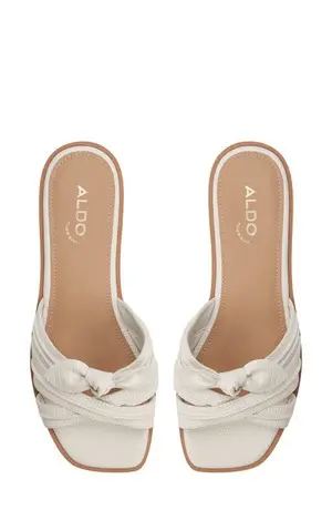 Aldo Sunbeam Knotted Slide Sandal - White/bone