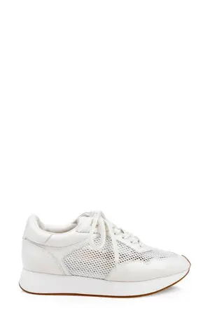 L'Agence Deepa Mixed Media Sneakers - White Leather