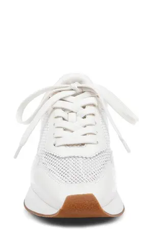 L'Agence Deepa Mixed Media Sneakers - White Leather