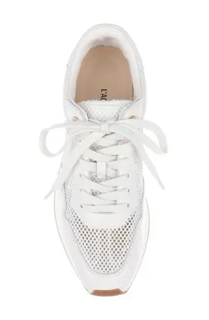 L'Agence Deepa Mixed Media Sneakers - White Leather
