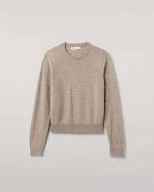 Johnstons Of Elgin Classic Cashmere Round Neck Jumper - Brown