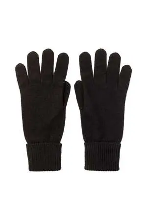 Johnstons Of Elgin Cashmere Gloves With Turnback Cuffs - Black