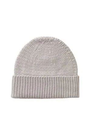 Johnstons Of Elgin Seed Stitch Cashmere Beanie - Grey