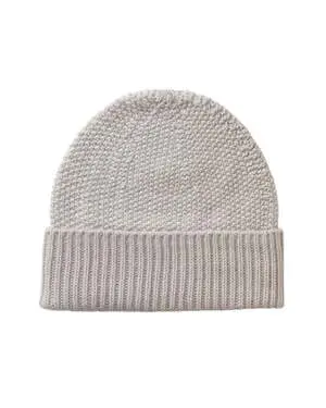 Johnstons Of Elgin Seed Stitch Cashmere Beanie - Grey