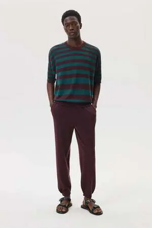 Johnstons Of Elgin Textured Striped Oversized Cashmere T-shirt