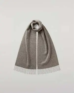 Johnstons Of Elgin Lofty Twill Grey Cashmere Scarf - Brown