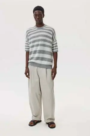 Johnstons Of Elgin Textured Stripe Oversized Cashmere T-shirt