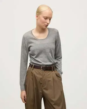 Johnstons Of Elgin Ella Superfine Cashmere Jumper - Grey
