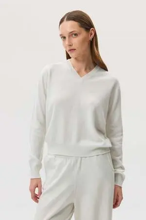 White V Neck Jumpers