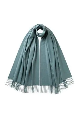 Johnstons Of Elgin Green Cashmere Stole - Blue