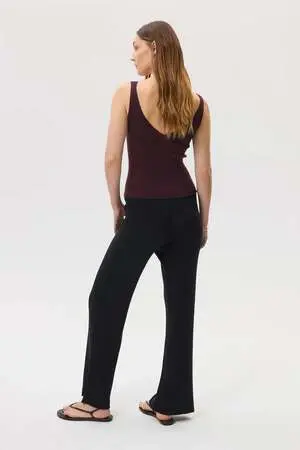 Johnstons Of Elgin Ribbed Merino Wide Leg Trousers