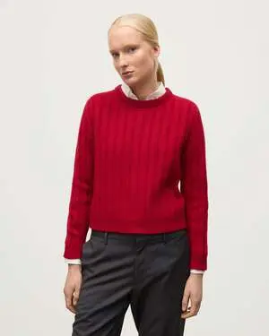 Johnstons Of Elgin Lecht Cashmere Crewneck Jumper - Red
